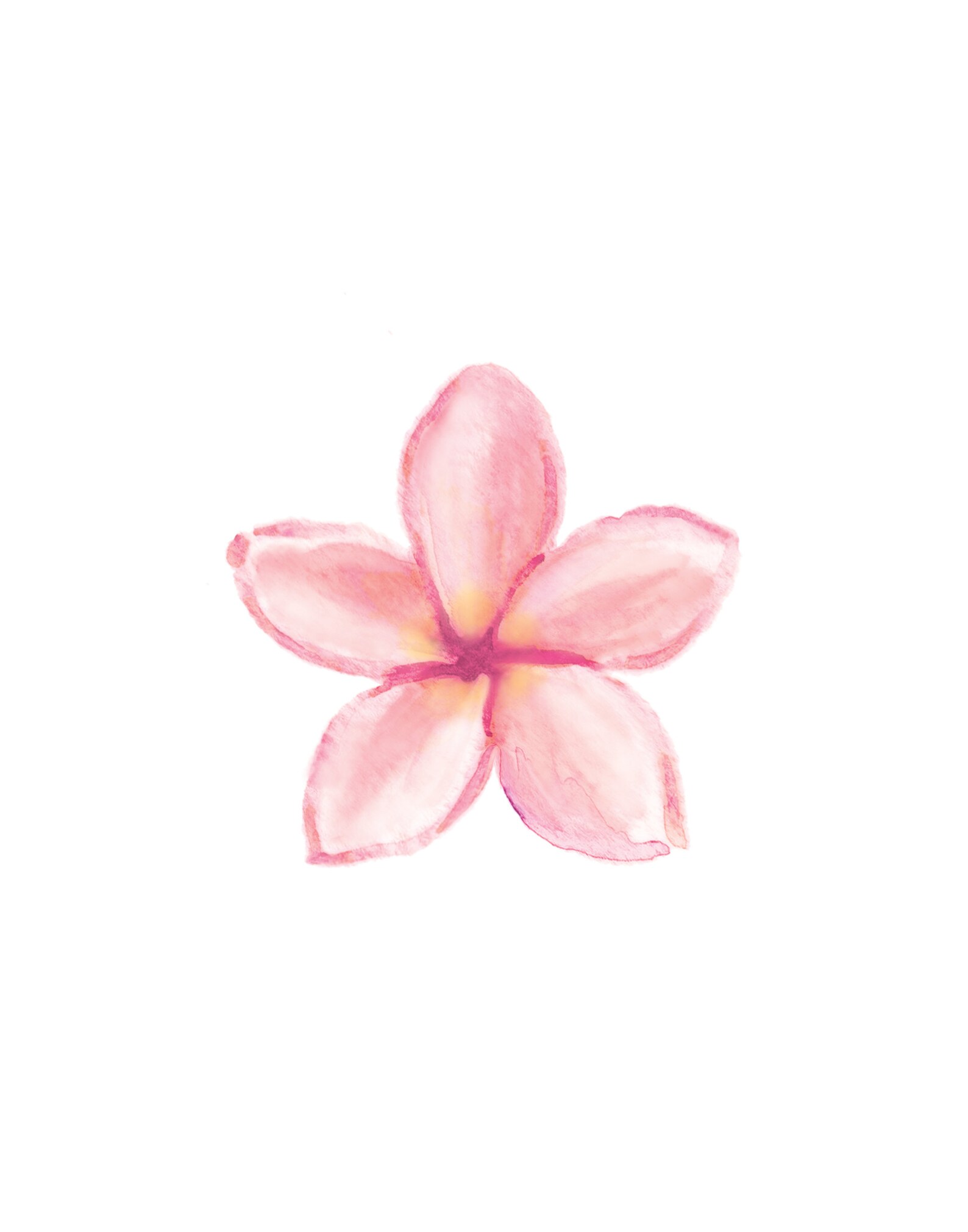 Watercolor Frangipani Print: Tropical Floral Art (digital Download) - Etsy