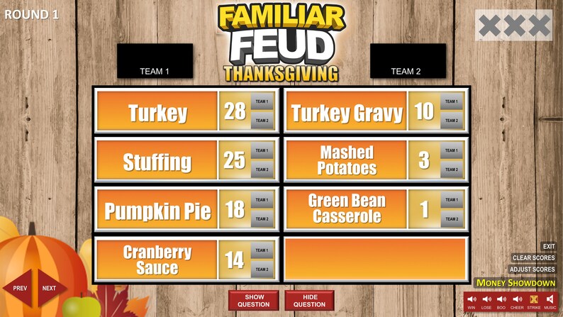 Thanksgiving Trivia & Jeoparty Powerpoint Party Game Templates / PC ...