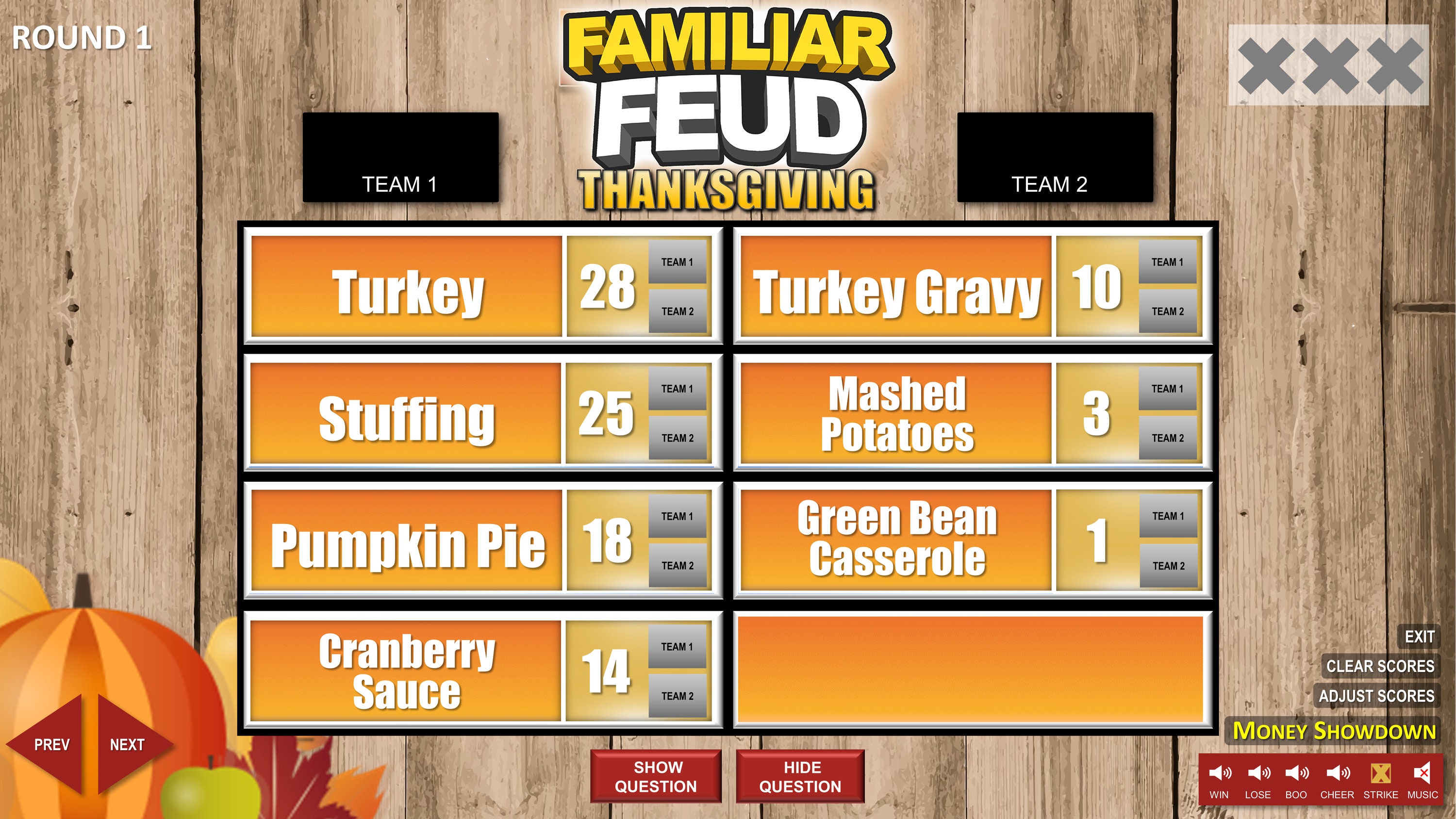 Thanksgiving Trivia & Jeoparty Powerpoint Party Game Templates / PC ...