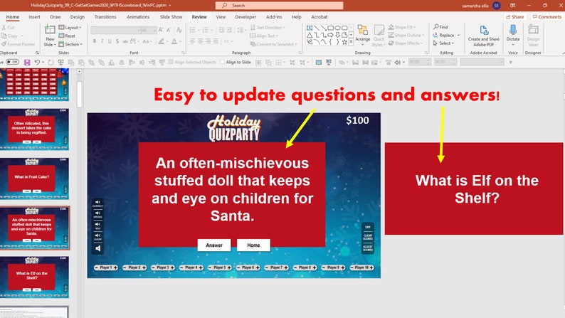 Holiday Quizparty Powerpoint Game W/ Scoreboard / PC, Mac, iPad and ...