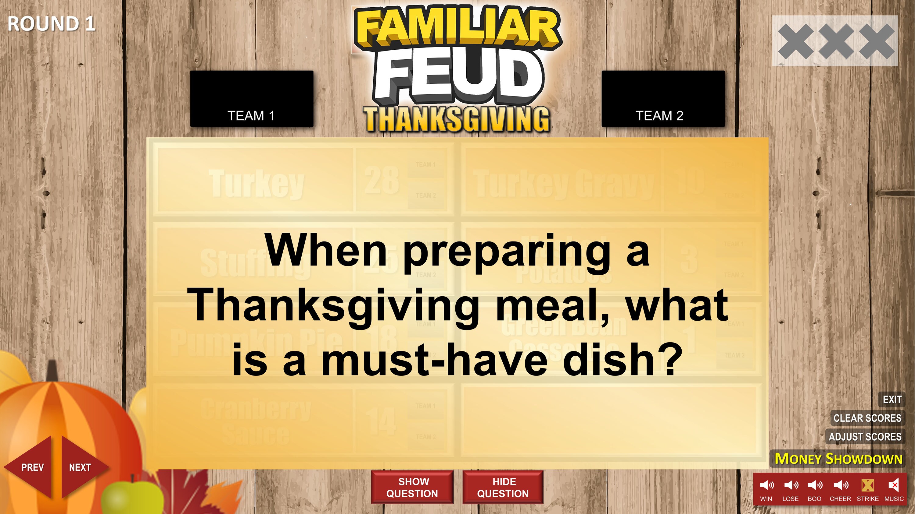 Thanksgiving Trivia & Jeoparty Powerpoint Party Game Templates / PC ...