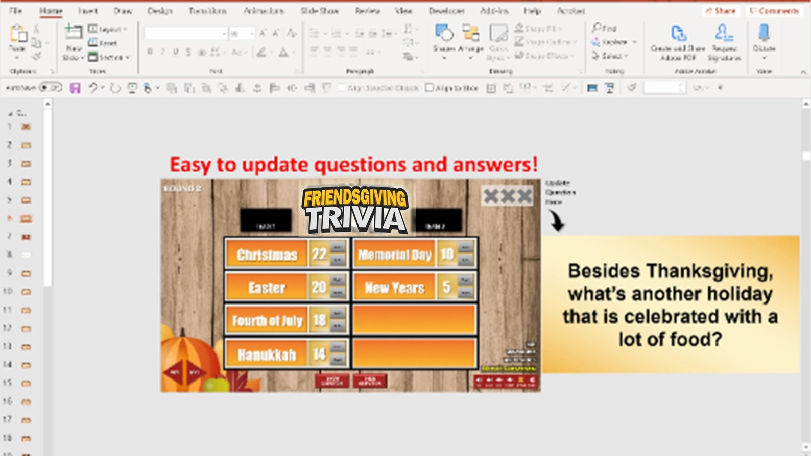 Friendsgiving Trivia W/ Working Scoreboard / Interactive / Digital Game ...