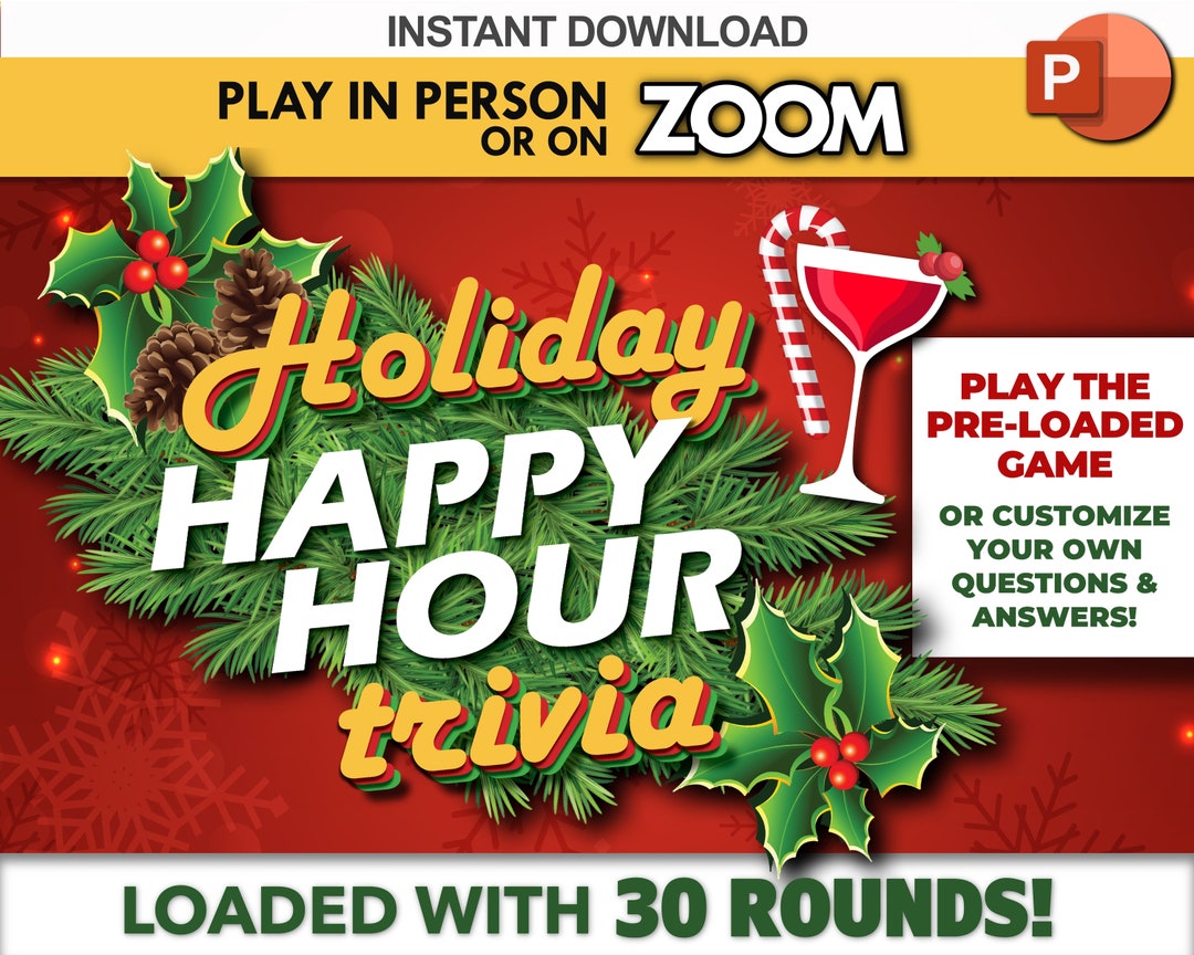 Virtual Holiday Happy Hour Trivia Game Download / Play on Zoom! / PC ...