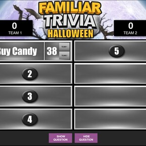 Halloween Familiar Trivia With Working Scoreboard / Digital Game ...