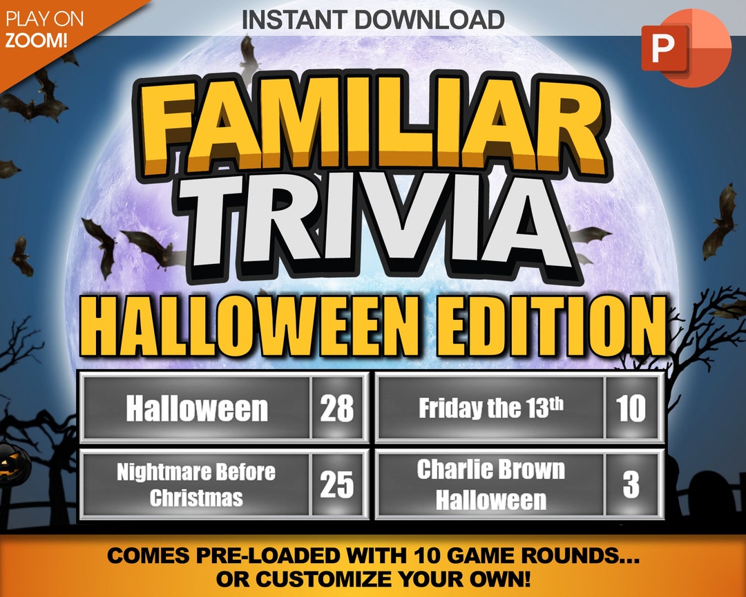 Halloween Familiar Trivia With Working Scoreboard / Digital Game ...