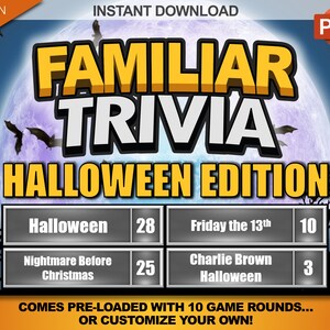 Halloween Familiar Trivia With Working Scoreboard / Digital Game ...