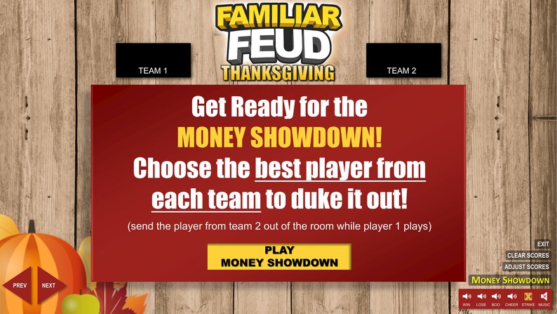 Thanksgiving Familiar Trivia W/ Working Scoreboard / Interactive ...