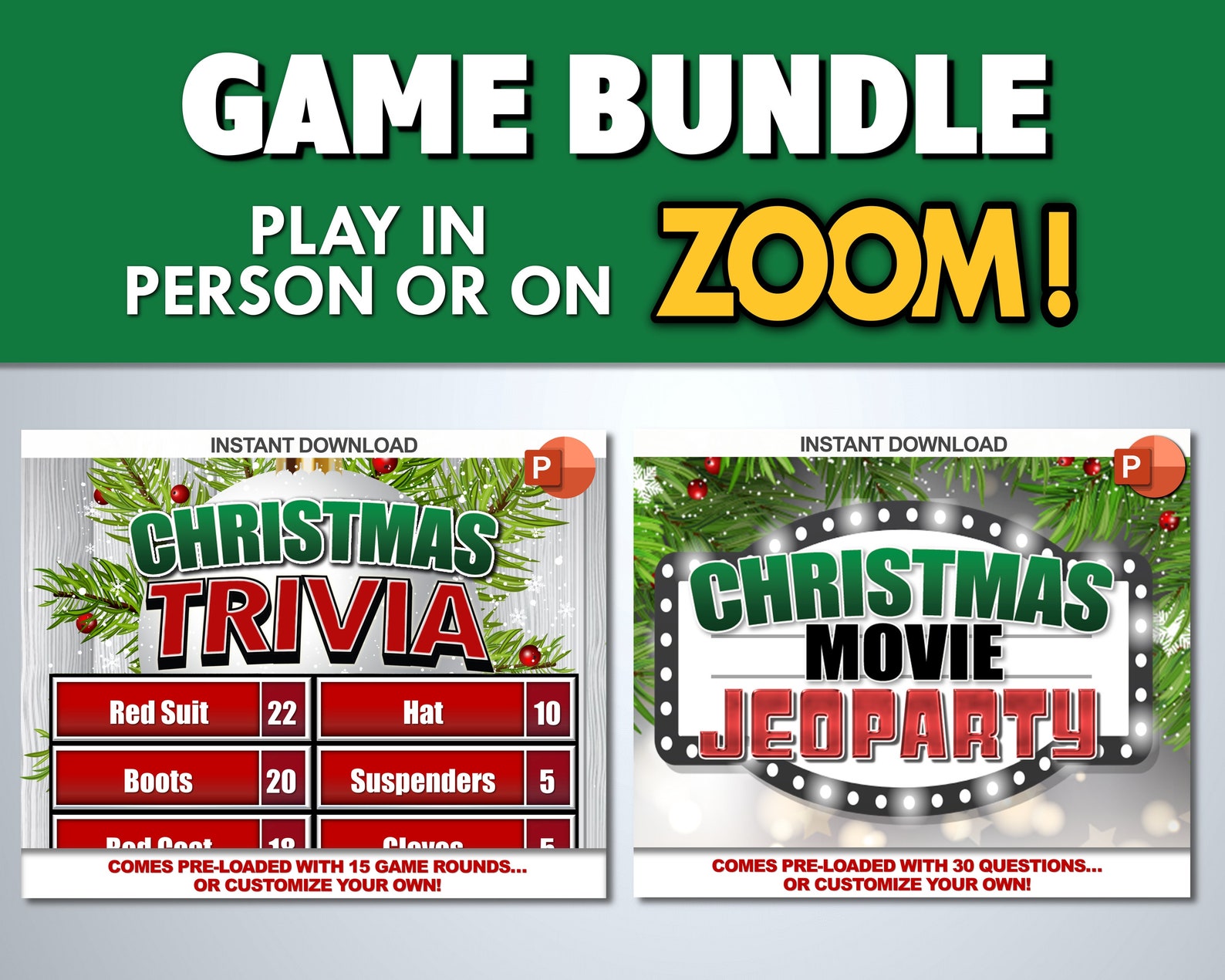 Holiday Party Trivia Bundle With Scoreboards! PC, Mac, iPad & Iphone ...