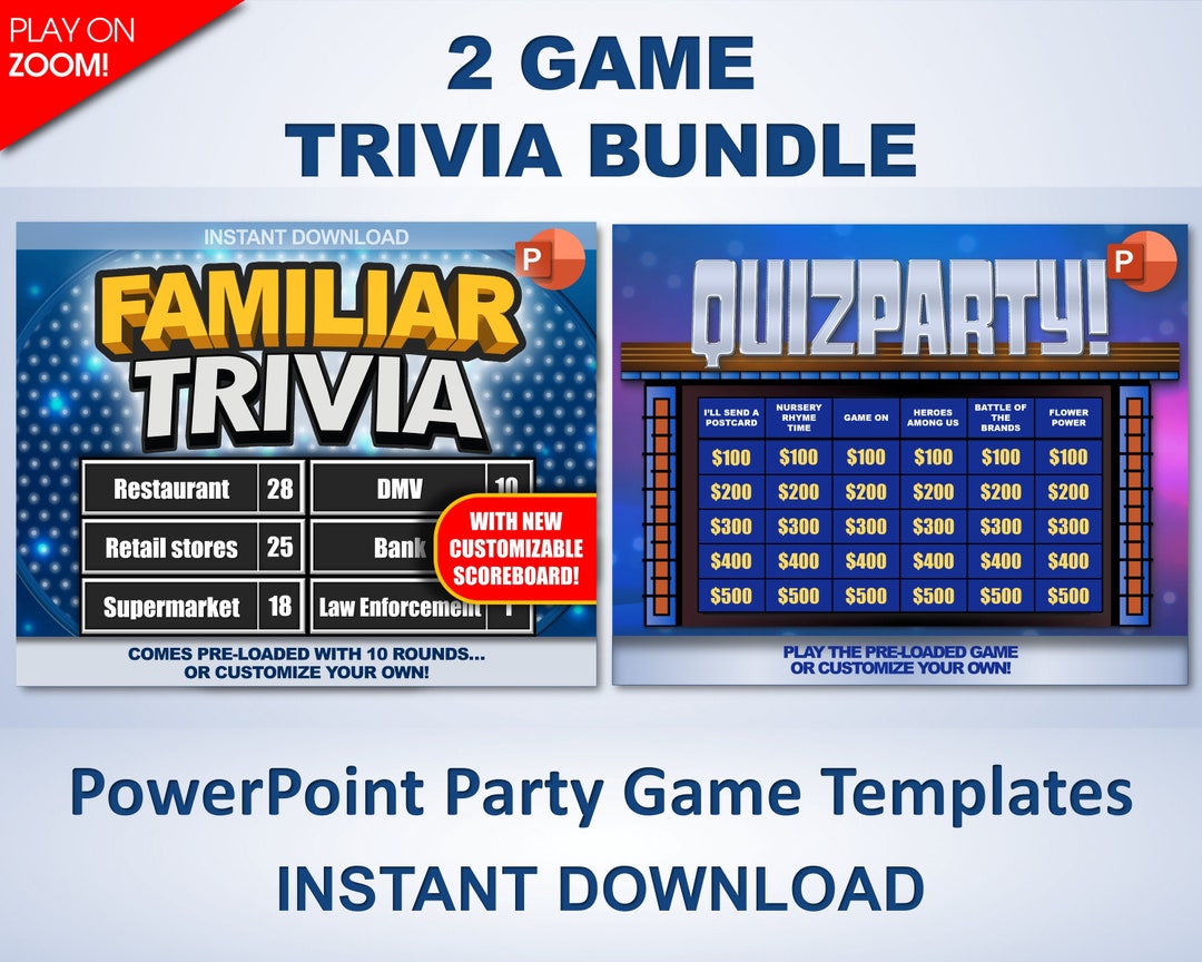 Familiar Trivia & Quizparty Powerpoint Party Game Templates / PC, Mac ...