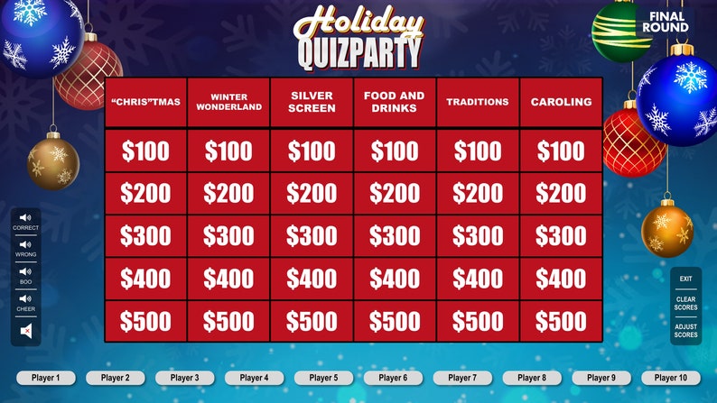 Holiday Quizparty Powerpoint Game W/ Scoreboard / PC, Mac, iPad and ...