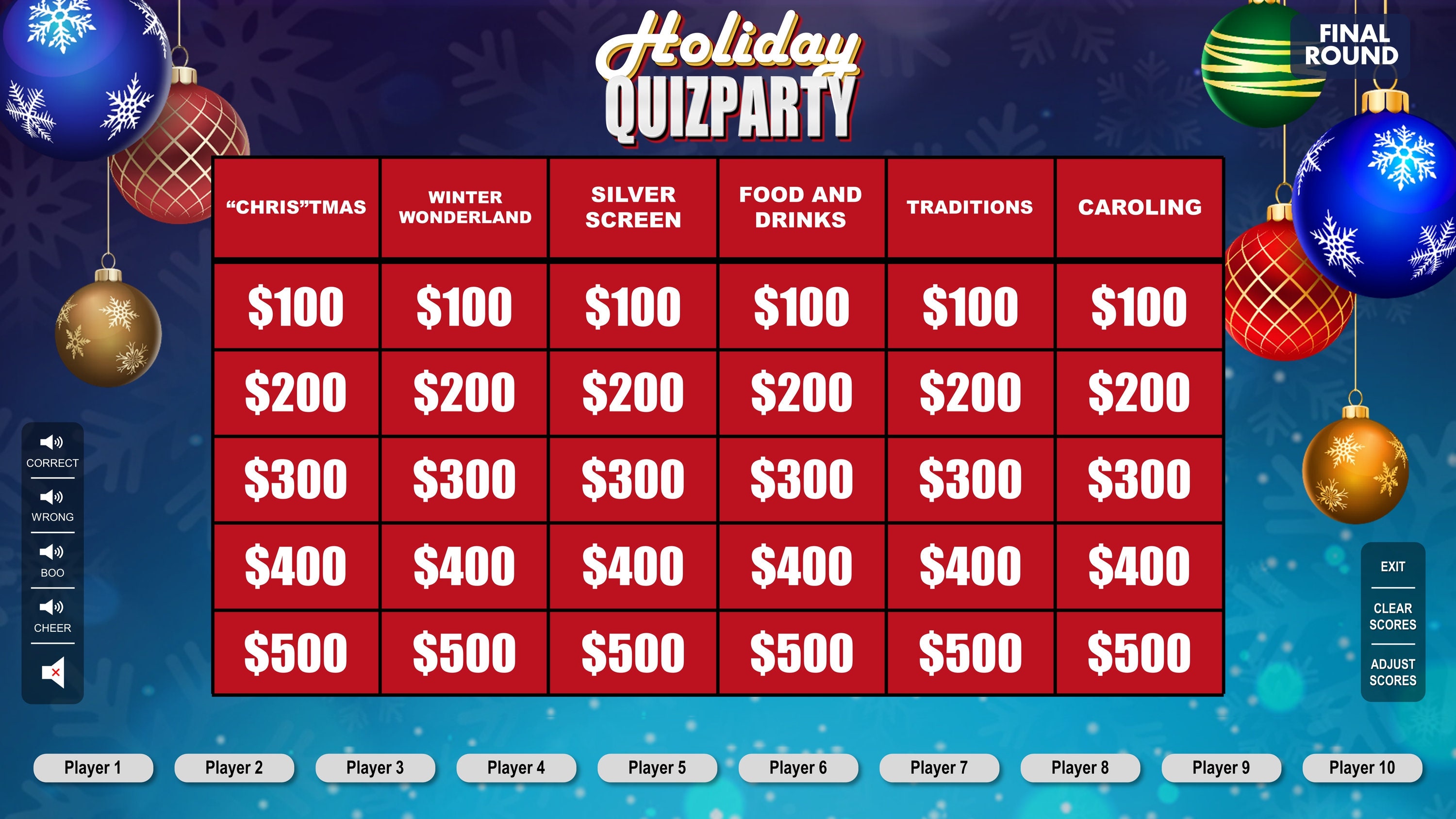 Holiday Quizparty Powerpoint Game W/ Scoreboard / PC, Mac, iPad and ...