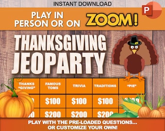 Thanksgiving Jeoparty W/ Working Scoreboard / Interactive / Digital ...