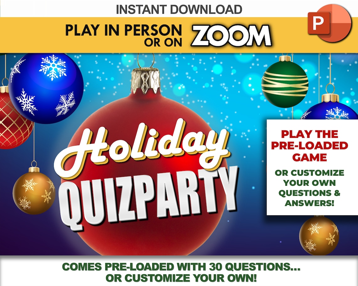Holiday Quizparty Powerpoint Game W/ Scoreboard / PC, Mac, iPad and ...