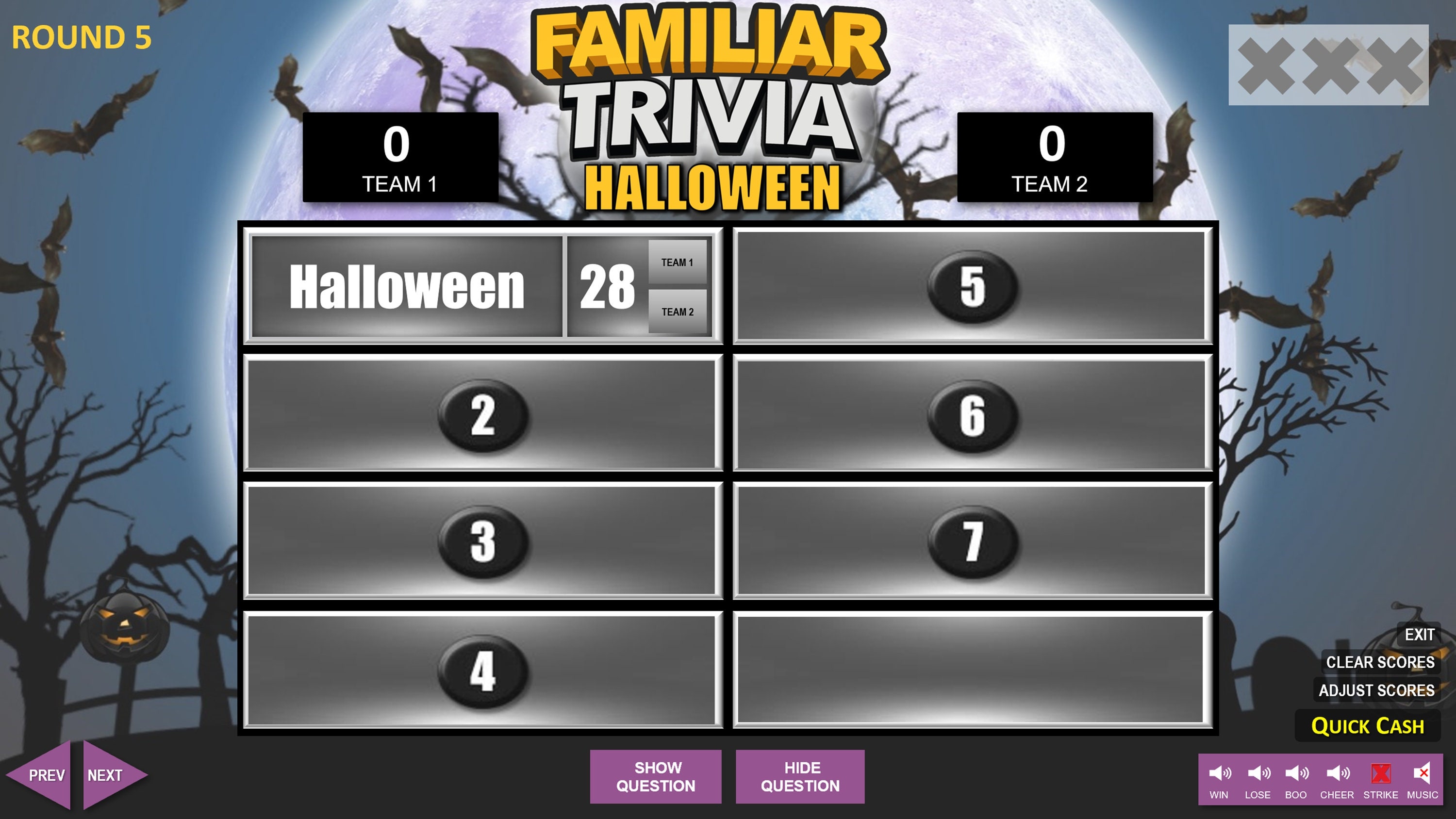 Halloween Familiar Trivia With Working Scoreboard / Digital Game ...