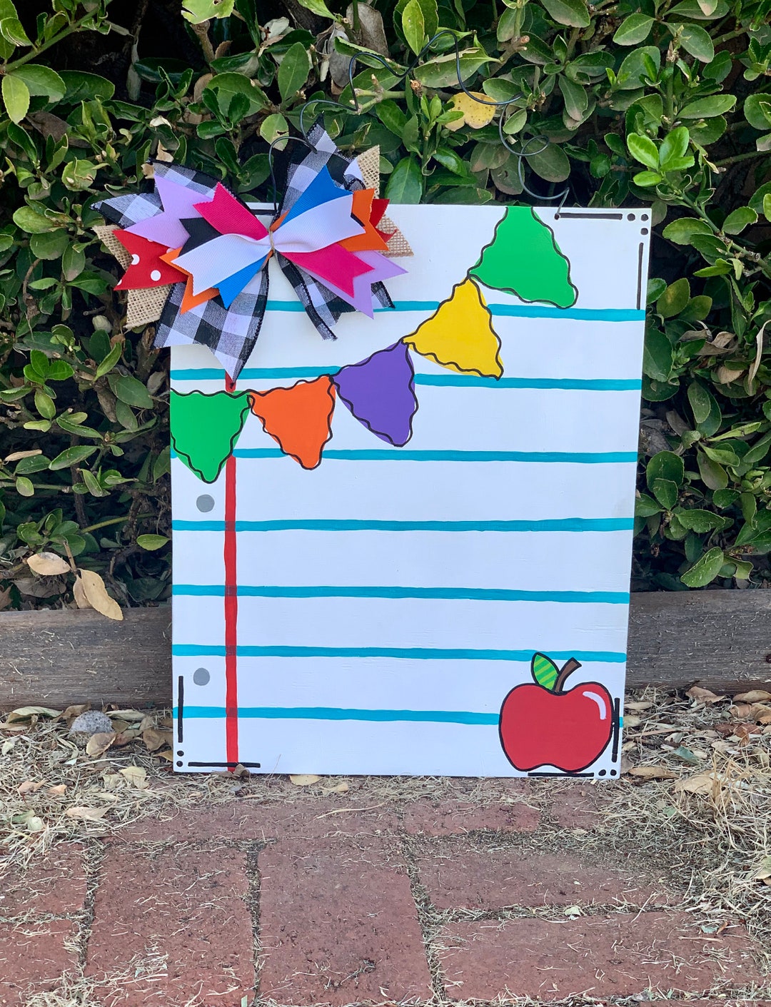 Notebook Door Sign Door Sign Teacher Appreciation Custom Door Hanger ...