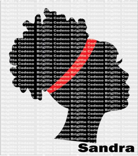 Sandra Afro Puff With a Ribbon in Her Hair Svg Png Jpeg File | Etsy