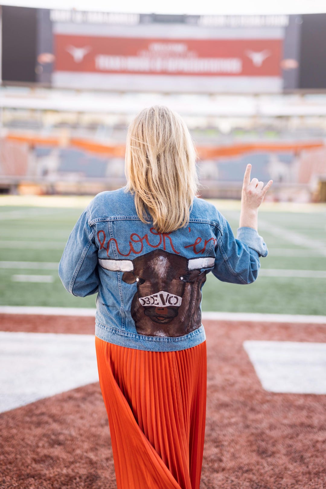 Custom Texas Longhorns Hand-painted Denim Jacket - Etsy