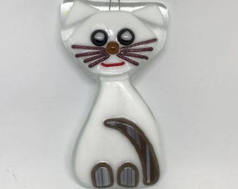 Fused glass cat | Etsy