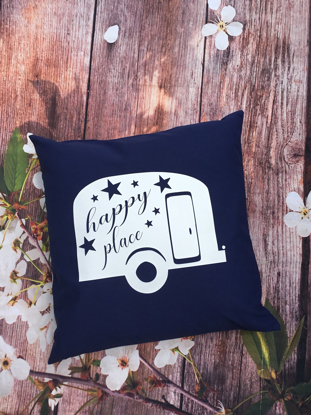 Happy Place Trailer Pillow Camping Pillow Trailer Decor Trailer Pillow ...