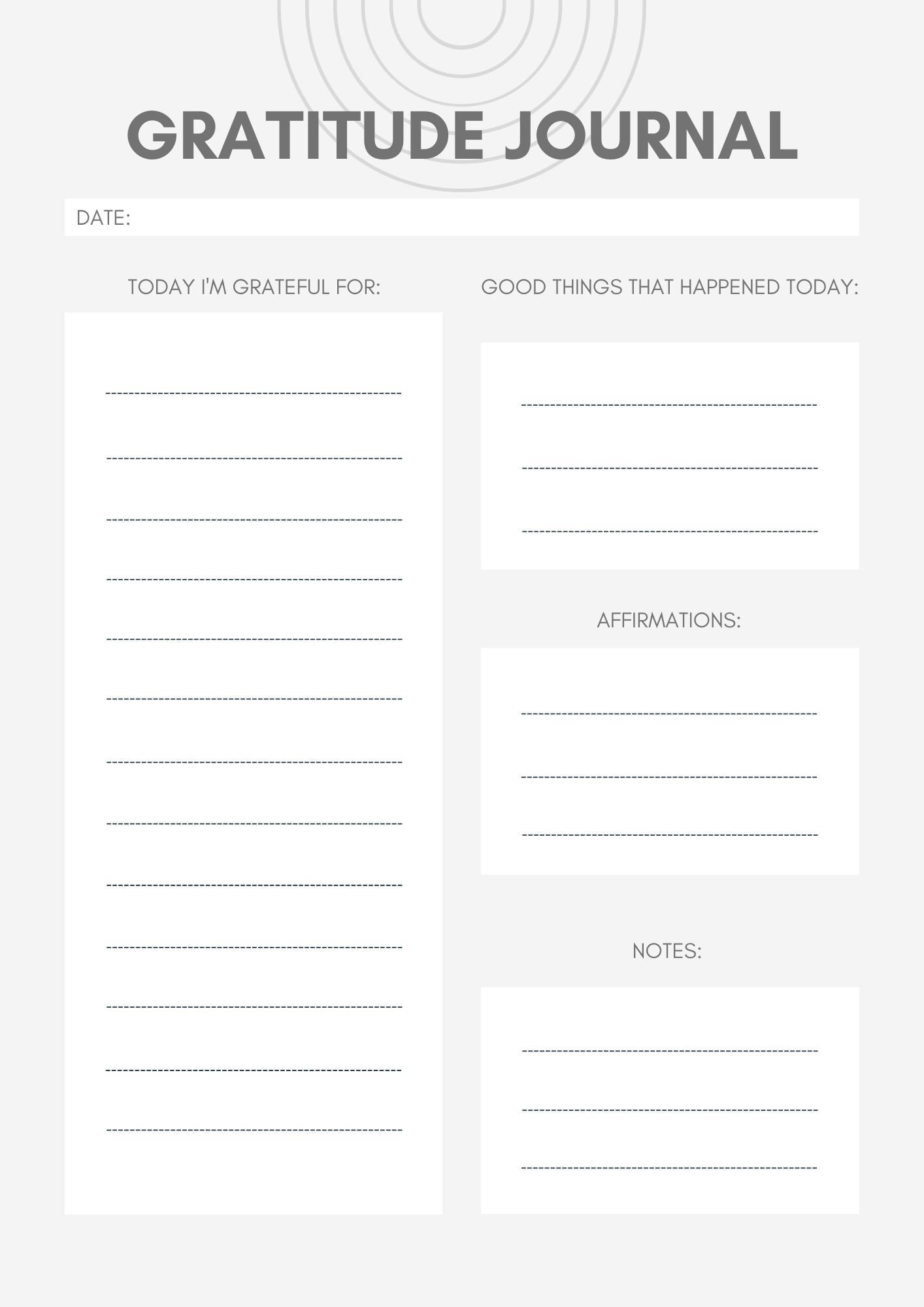 Printable Gratitude List Gratitude List Thankfulness List - Etsy