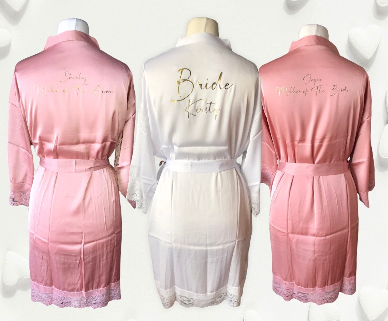 PERSONALISED Plain or Lace Trim Robe With a Pair of Slippers - Etsy UK