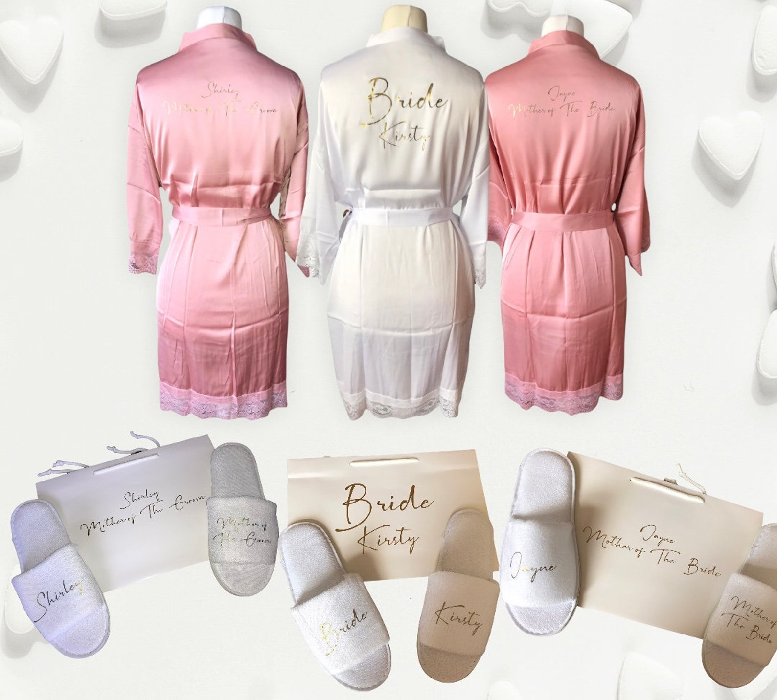 PERSONALISED Plain or Lace Trim Robe With a Pair of Slippers - Etsy UK