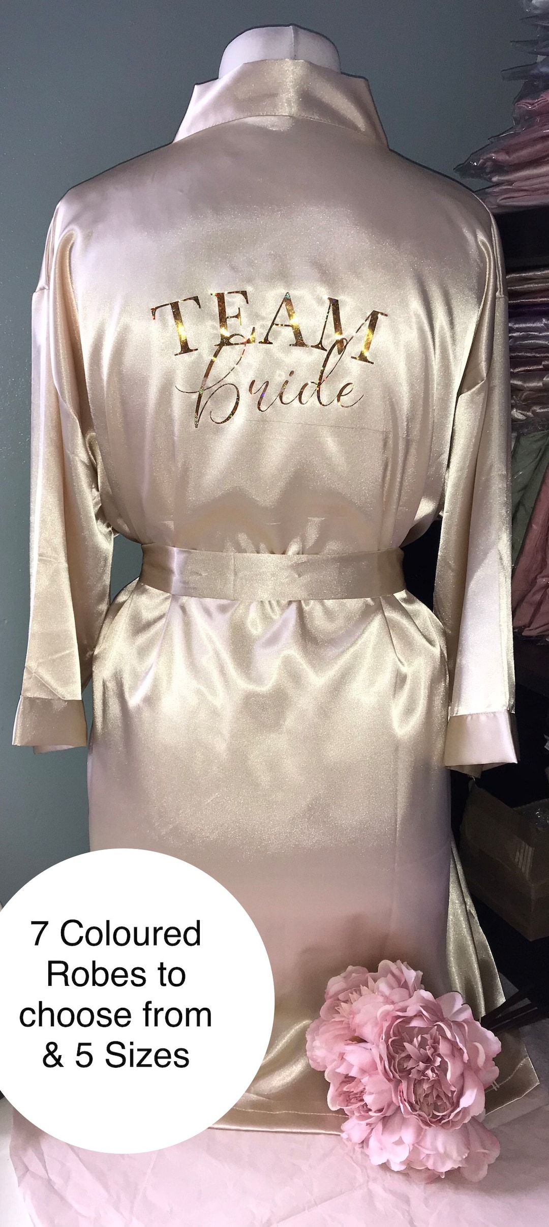 PERSONALISED Team Bride Robe With a Pair of Slippers and a Gift Bag to ...