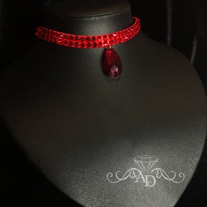 Dance Red Choker by Amalia Design, Bellydance Red Choker, Red ...