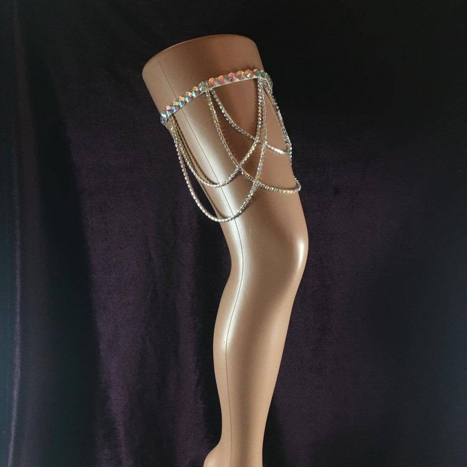 Crystal Thigh Garter, Leg Chain Jewelry, Thigh Chain Garter, Diamond ...