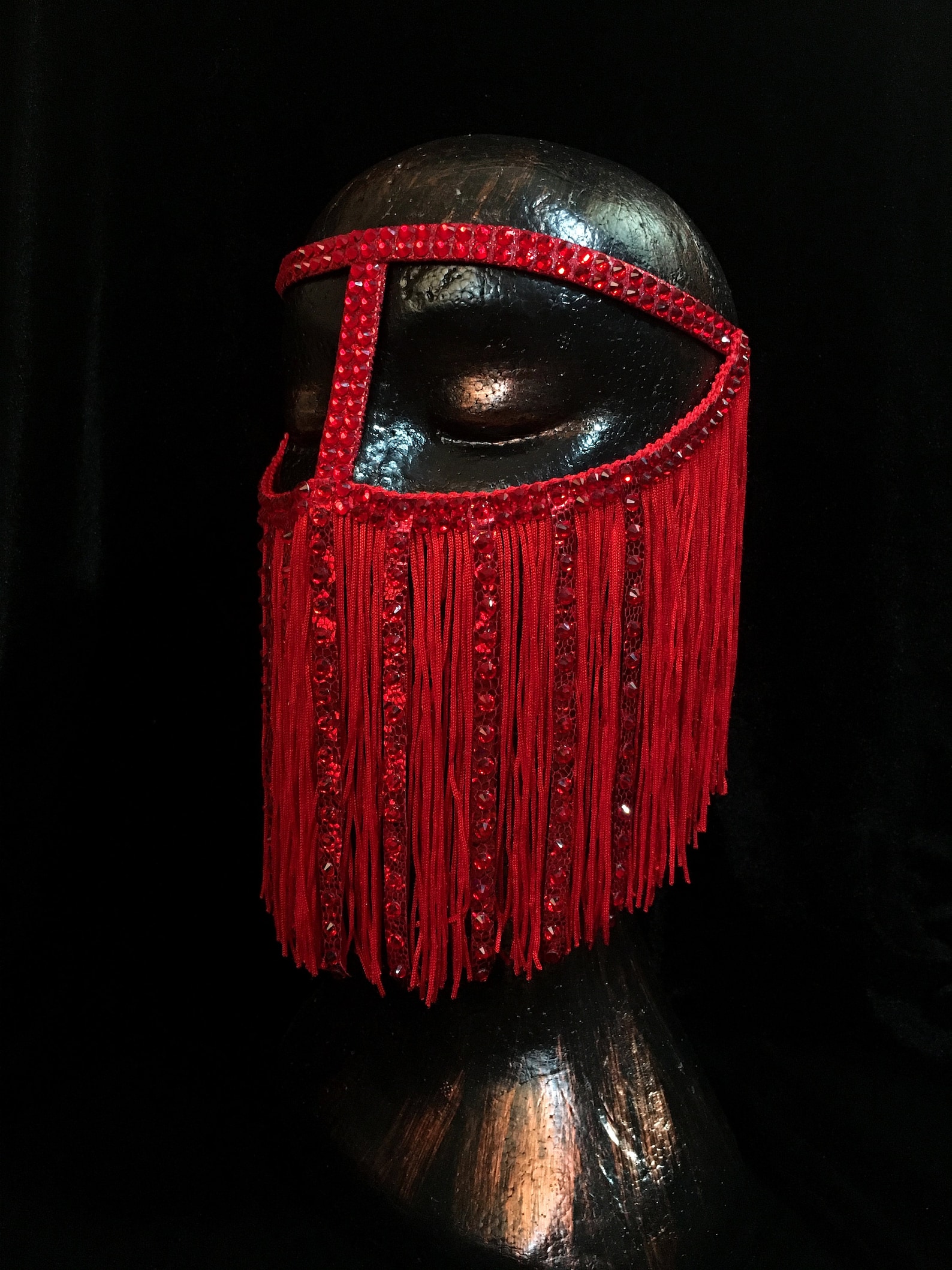 Fringe Face Mask Red Girls Mask Face Chain Jewelry Arabian | Etsy