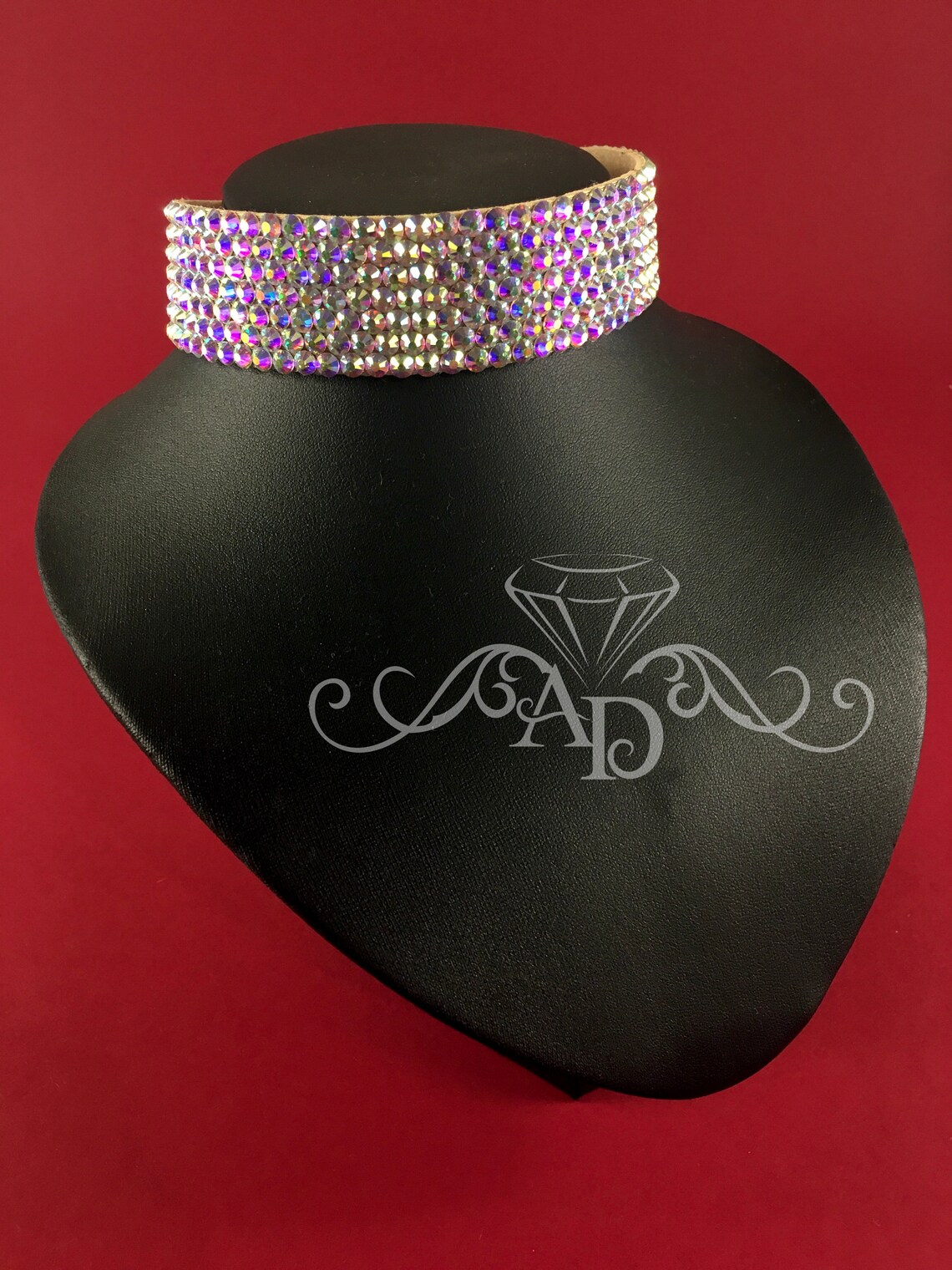 Ballroom Dance Choker, Rhinestone Dance Choker, Ab Color Choker, Belly ...