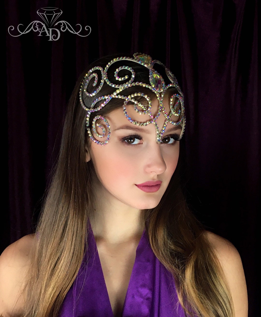 Rhinestone Dance Hair Piece by Amaliadesign, Bellydance Headpiece ...