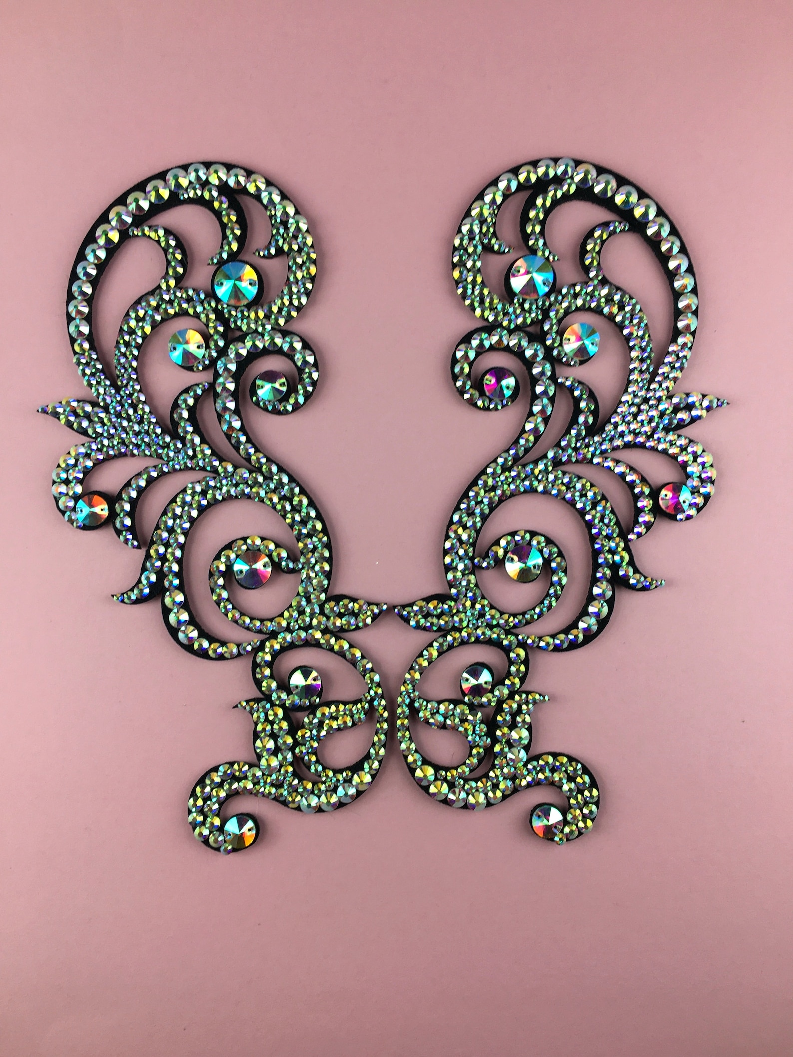 Rhinestones Costume Base, Dance Costume Patch, Bellydance Base, Belly ...