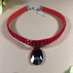 Dance Red Choker by Amalia Design, Bellydance Red Choker, Red ...