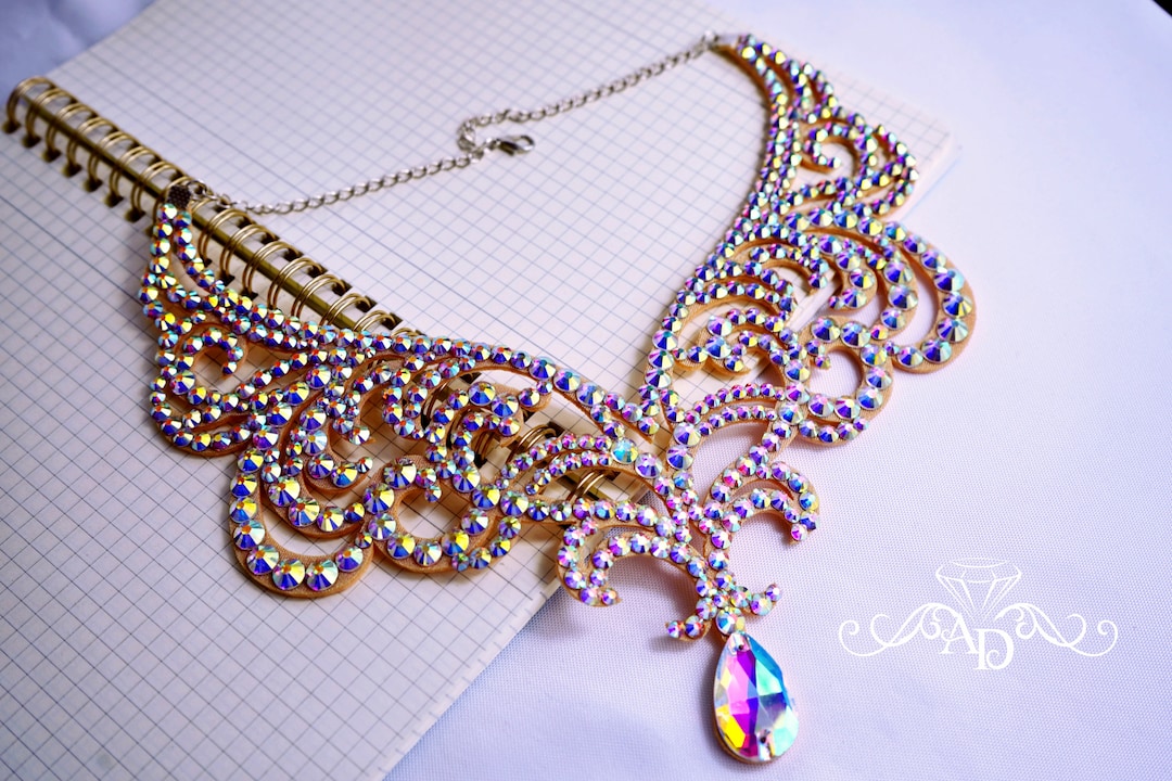Elegant Crystal Necklace, Ballroom Necklace, Bellydancer Jewelry ...