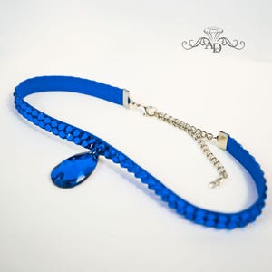Dance Blue Choker by Amalia Design, Bellydance Choker, Blue Rhinestone ...