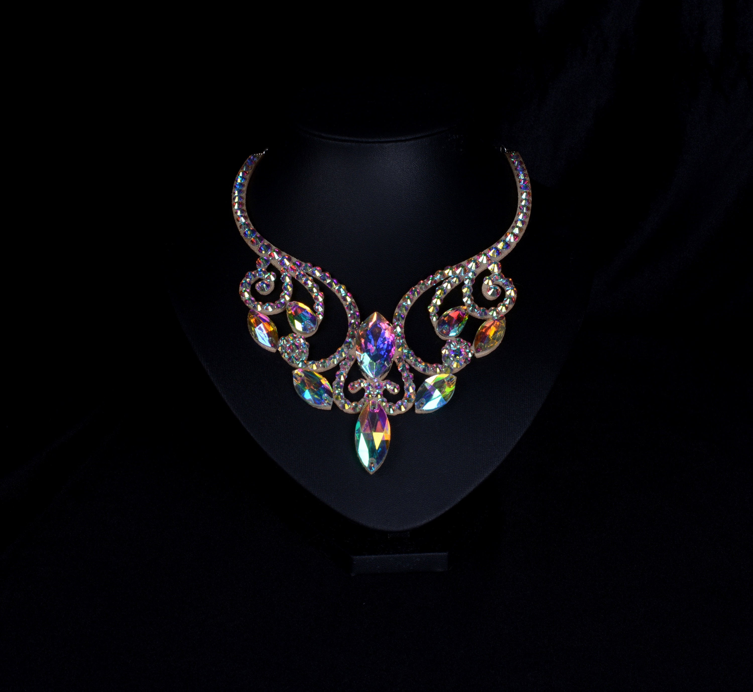 Rhinestones Dance Necklace by Amalia Design, Ballroom Necklace, Belly ...