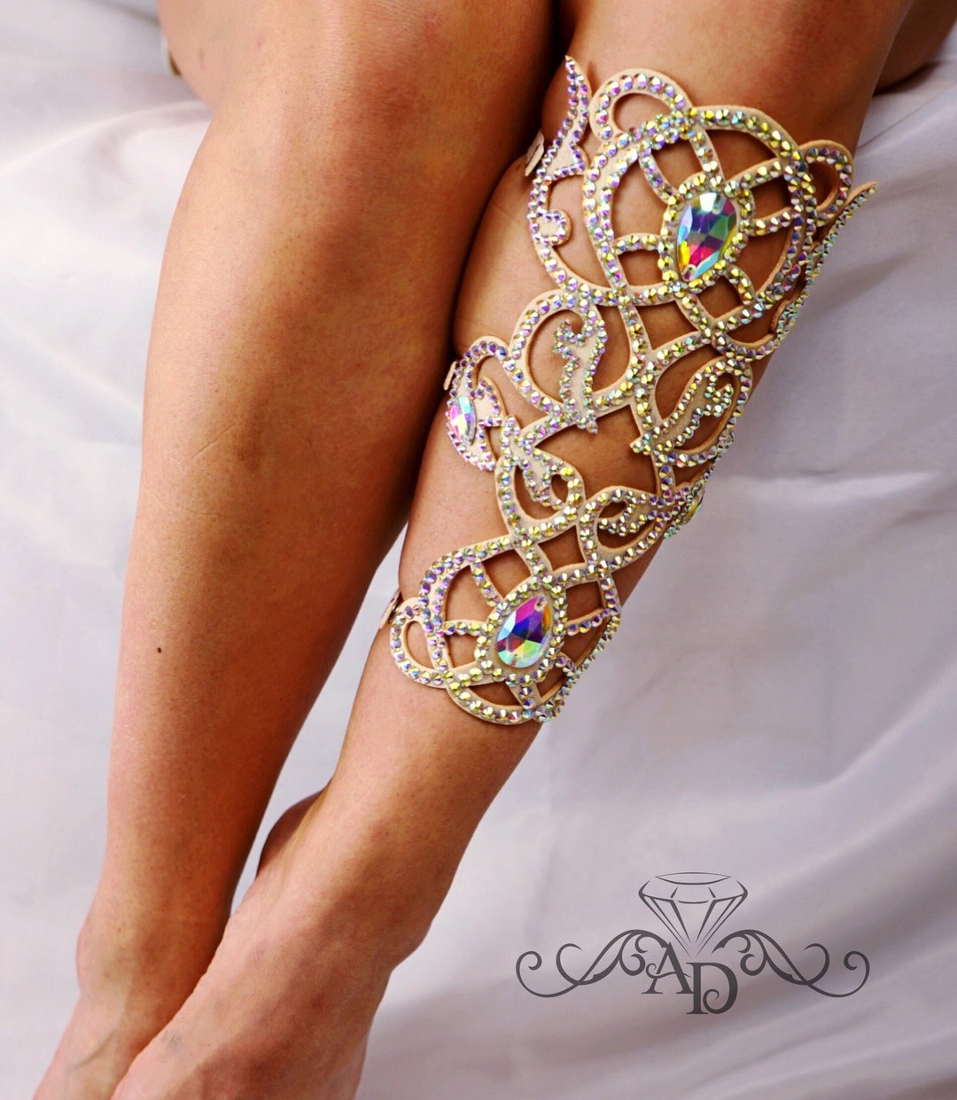 Dance Leg Bracelet, Rhinestone Leg Jewelry, Bellydance Leg Bracelet ...