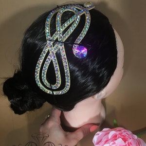 Rhinestone Dance Hair Piece, Ballroom Hair Piece, Dance Headpiece ...