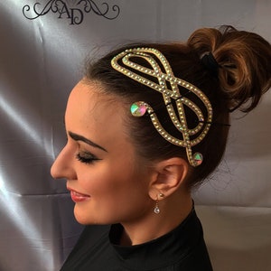 Rhinestone Dance Hair Piece, Ballroom Hair Piece, Dance Headpiece ...