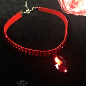 Dance Red Choker by Amalia Design, Bellydance Red Choker, Red ...