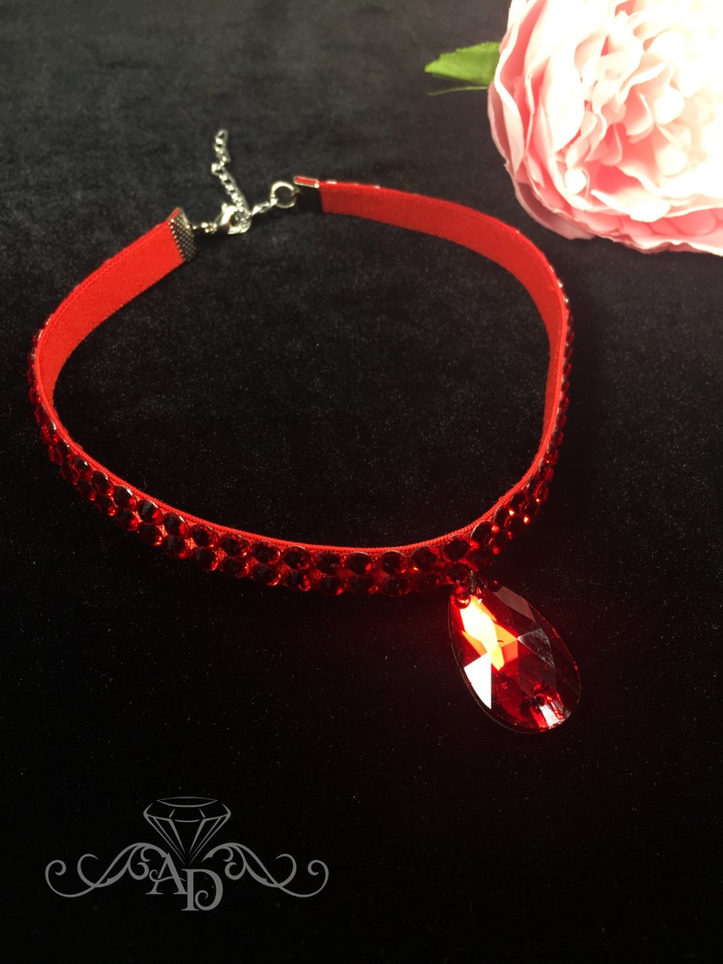 Dance Red Choker by Amalia Design Bellydance Red Choker Red - Etsy