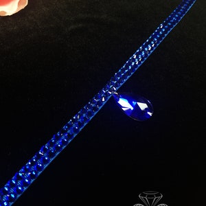 Dance Blue Choker by Amalia Design, Bellydance Choker, Blue Rhinestone ...