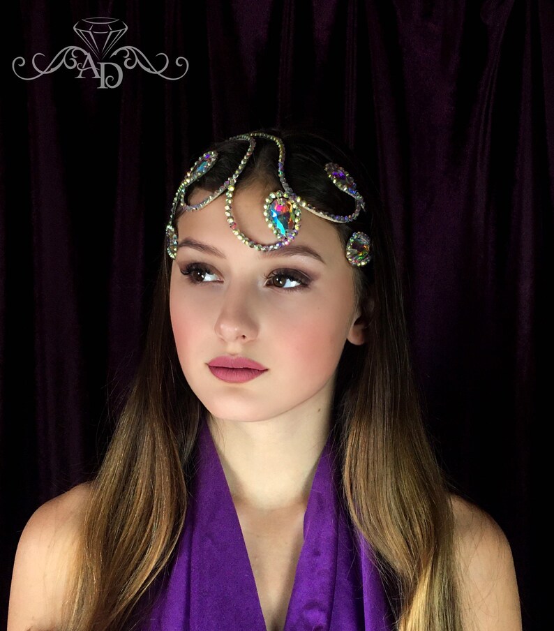 Rhinestone Tiara Rhinestone Diadem Belly Dance Tiara Belly - Etsy