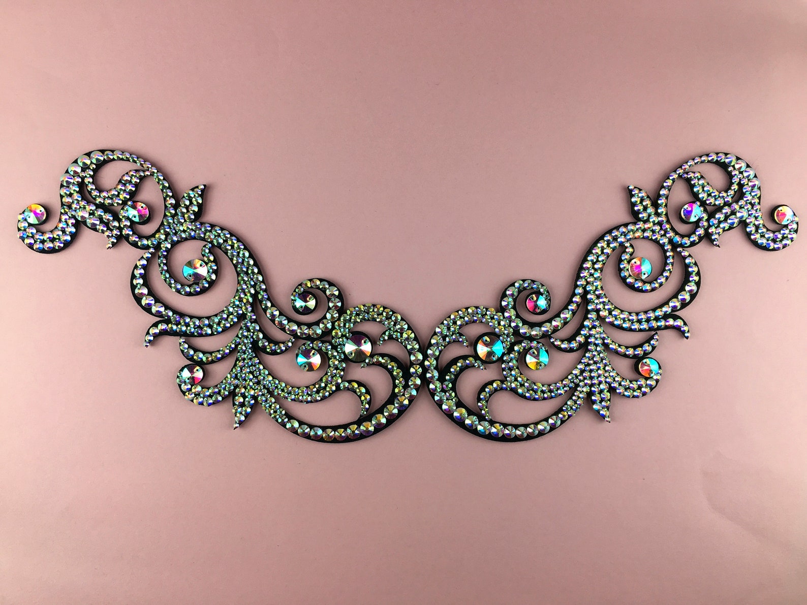Rhinestones Costume Base, Dance Costume Patch, Bellydance Base, Belly ...