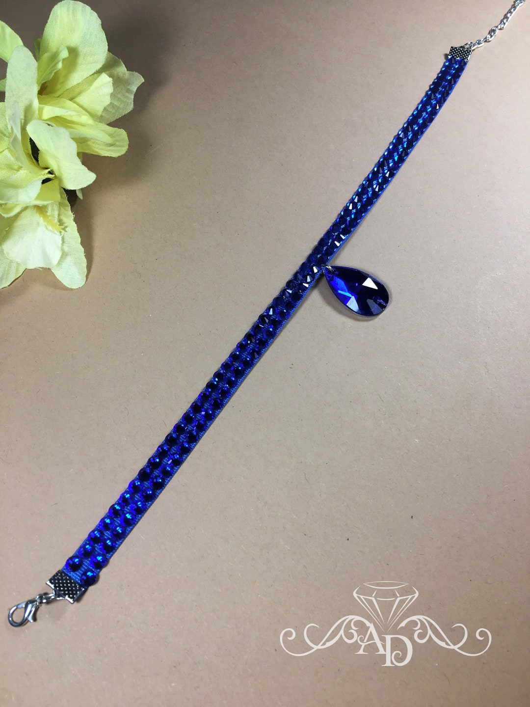 Dance Blue Choker by Amalia Design Bellydance Blue Choker - Etsy
