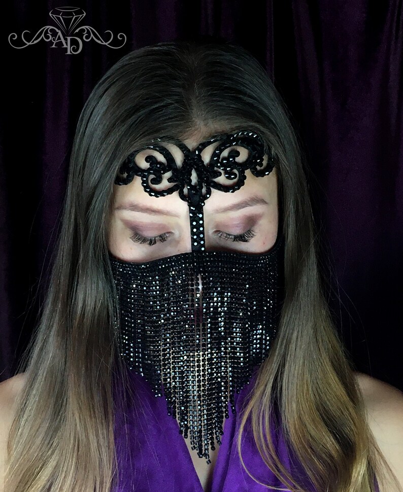 Chain Face Mask Black Girls Mask Face Chain Jewelry Arabian | Etsy