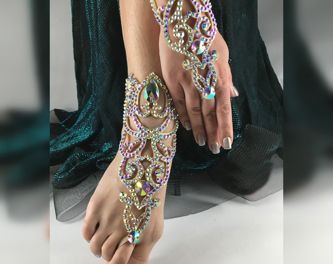 Set of Jewelry "silvia", Belly Dance Set, Ballroom Set, Bridal Jewelry ...