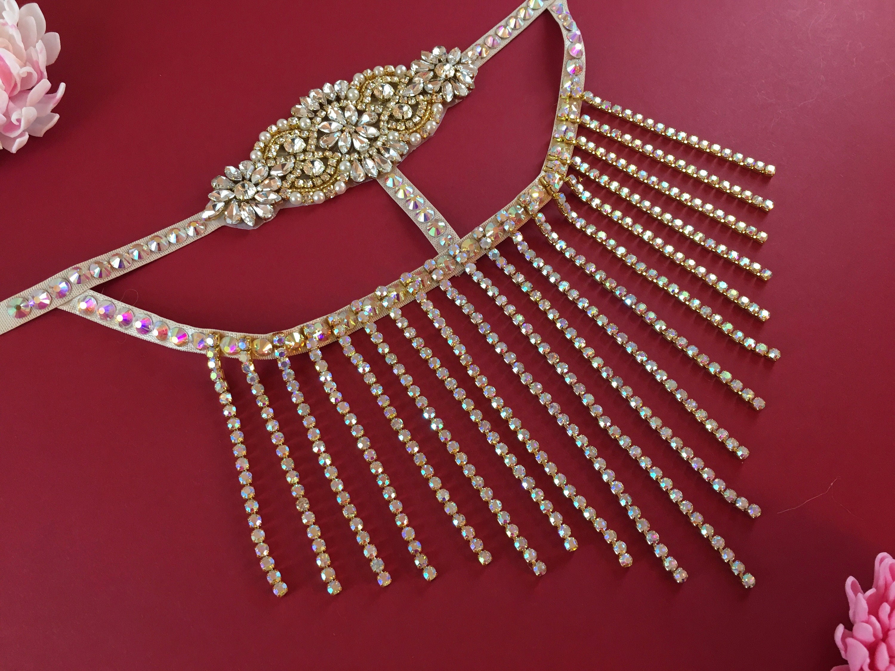 Strass Gesichtsmaske Kopfkette Schmuck Gesichtskette - Etsy.de