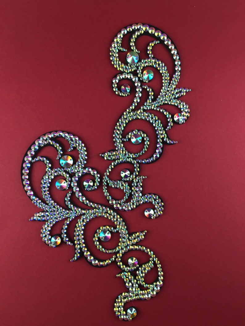 Rhinestones Costume Base Dance Costume Patch Bellydance - Etsy